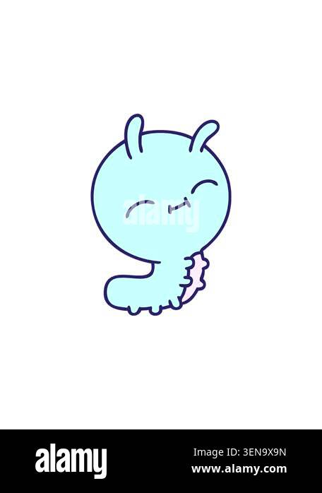 radioactive glowing animation of cartoon of a cute happy bug Stock ...