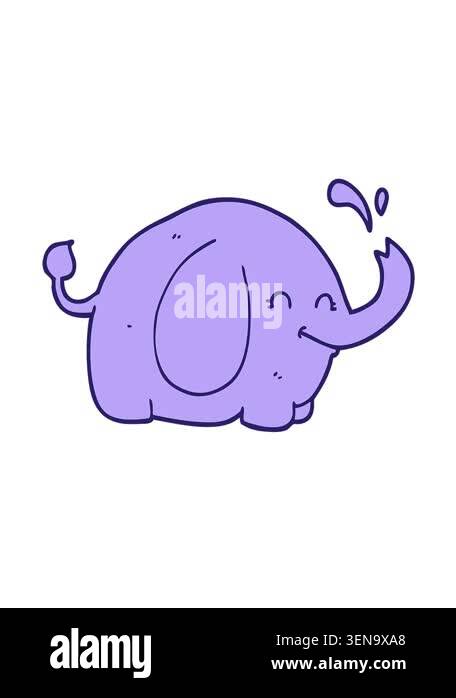 vibrating motion animation of a cartoon of elephant Stock Video Footage ...
