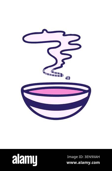 shivering motion animation of steaming bowl of japanese miso soup ...