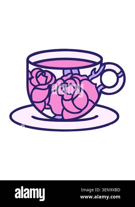 power up animation of a cup and flowers art Stock Video Footage - Alamy