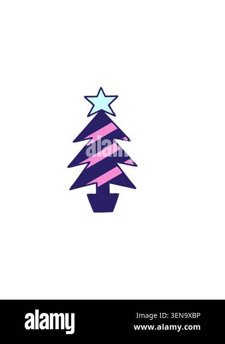 horizontally vibrating animation of cute cartoon of a christmas tree ...