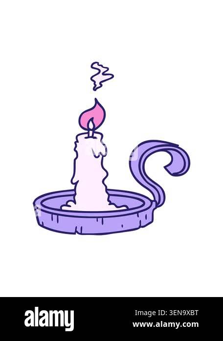 pressure popping animation of hand drawn cartoon doodle of a candle ...