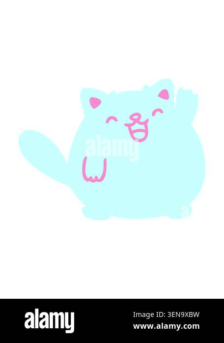 shine light effect animation of cat waving Stock Video Footage - Alamy