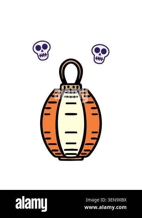 spinning skulls animation of hanging lantern in traditional japanese ...