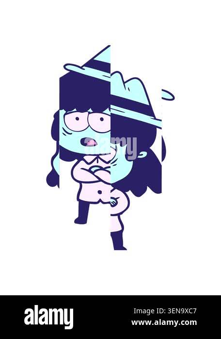 splitting motion animation of cartoon tired woman Stock Video Footage ...