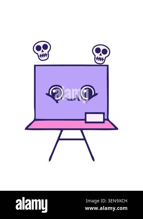 spinning skulls animation of cute cartoon of a chalkboard Stock Video ...