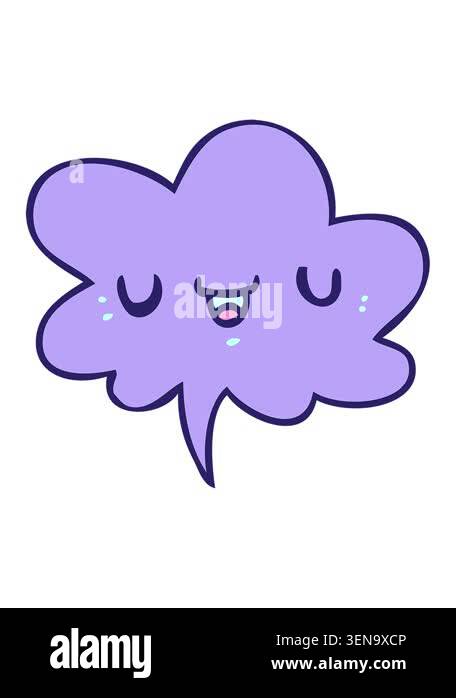 bobbing motion animation of happy cartoon face with speech bubble Stock ...