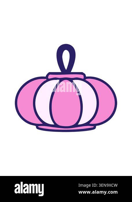 power up animation of a hanging traditonal japanese lantern design ...