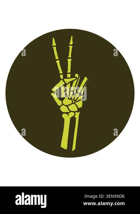 changing color animation of skeleton giving a peace sign cartoon Stock ...