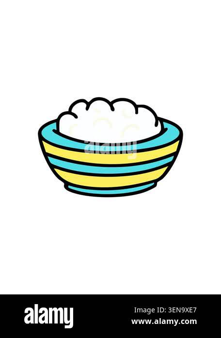 splitting effect animation of brazilian traditional rice in bowl Stock ...