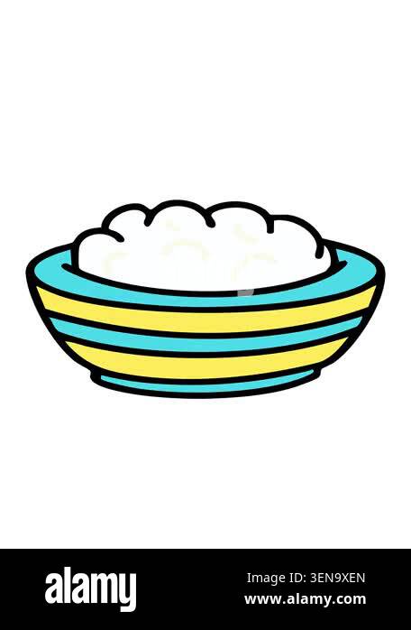 bobbing motion animation of brazilian traditional rice in bowl Stock ...