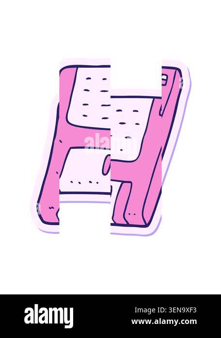 splitting motion animation of sticker of a cartoon old computer disk ...