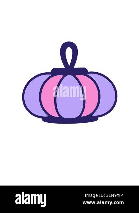 rise and float animation of a japanese style colorful paper lantern ...