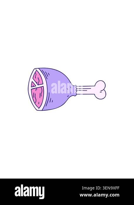 sales flash animation of hand drawn quirky cartoon meat bone Stock ...