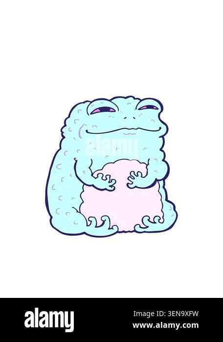 bobbing motion animation of cartoon smug toad Stock Video Footage - Alamy