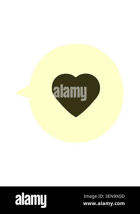 changing color animation of love heart in speech bubble Stock Video ...