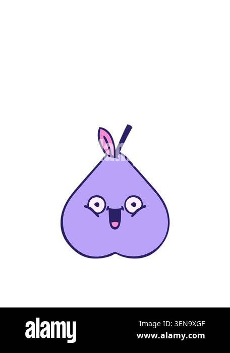 rise and float animation of cartoon of a green pear drawing Stock Video ...