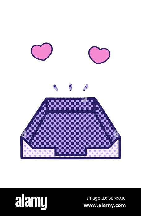 spinning hearts animation of comic book style cartoon of a in box Stock ...