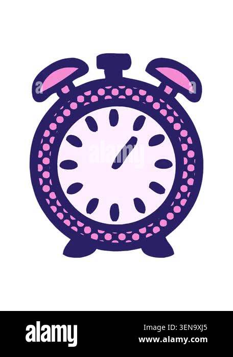 pressure popping animation of comic book style cartoon of a alarm clock ...