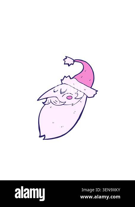 blinking radial lines animation of cartoon santa face Stock Video ...