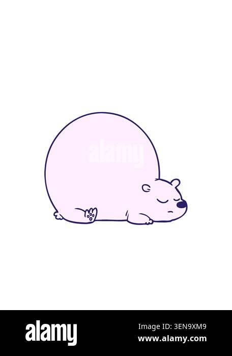 blinking radial lines animation of polar bear neon cartoon design Stock ...