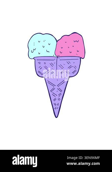 vibrating motion animation of ice cream hand drawn Stock Video Footage ...