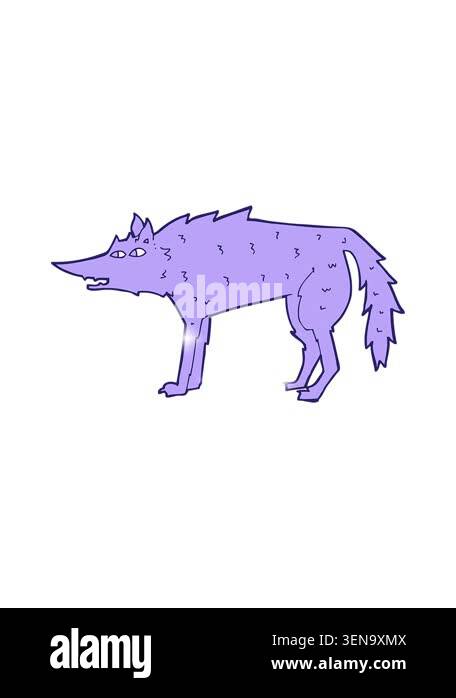 glitter effect animation of wolf cartoon Stock Video Footage - Alamy