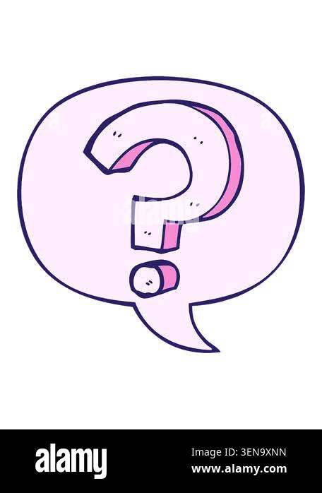 bobbing motion animation of cartoon question mark with speech bubble in ...