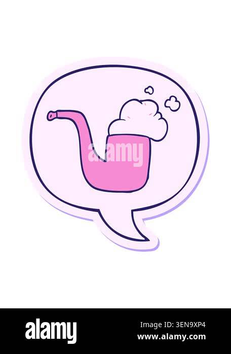bobbing motion animation of cartoon old smoking pipe with speech bubble ...