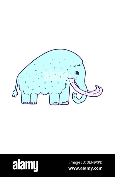 bobbing motion animation of cartoon drawing of a mammoth Stock Video ...