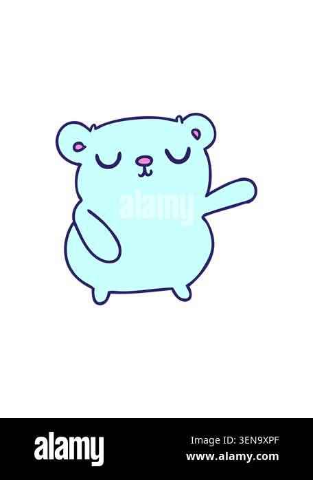 starburst effect animation of free hand cartoon of a cute bear Stock ...