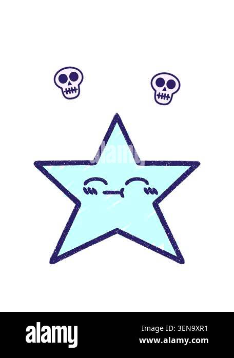 spinning skulls animation of Star Chalk Drawing design Stock Video ...