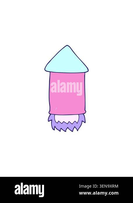 popping motion animation of funny rocket Stock Video Footage - Alamy