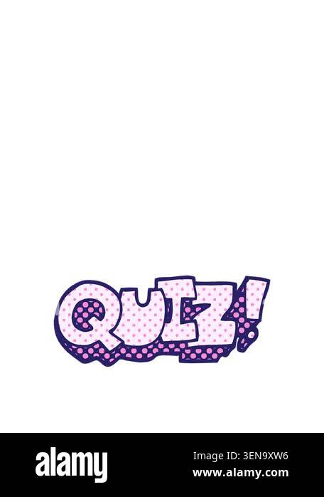 stretching up animation of comic book style cartoon word quiz Stock ...