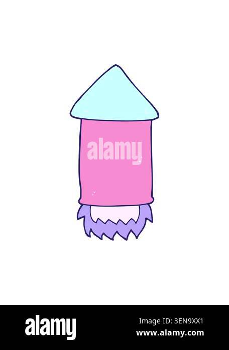 pixelize effect animation of funny rocket Stock Video Footage - Alamy