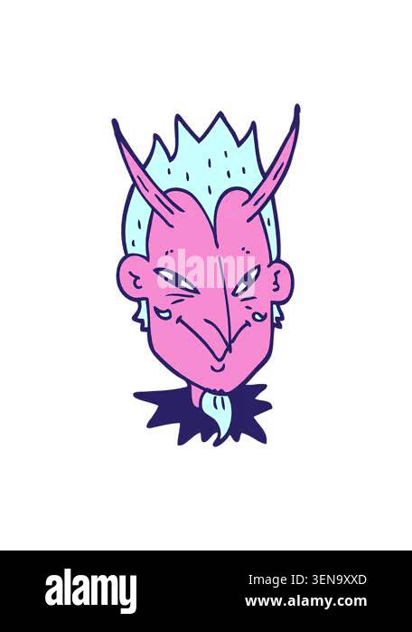 spinning motion animation of cartoon doodle devil face Stock Video ...
