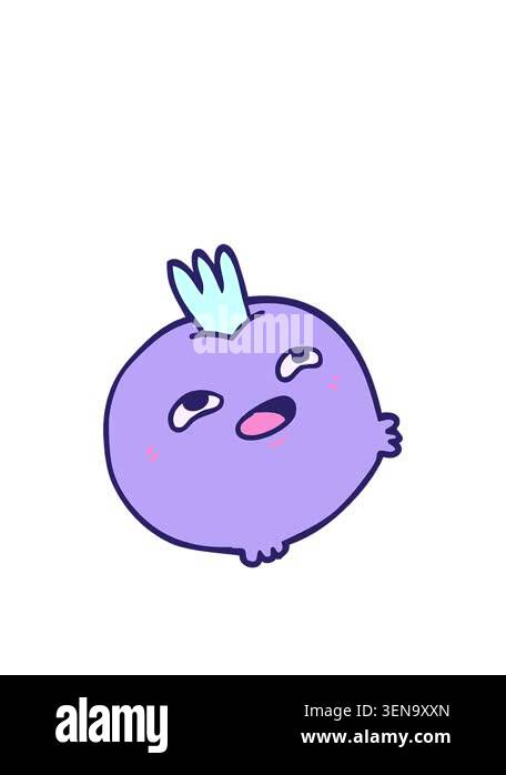 rise and float animation of cartoon doodle happy root vegetable Stock ...
