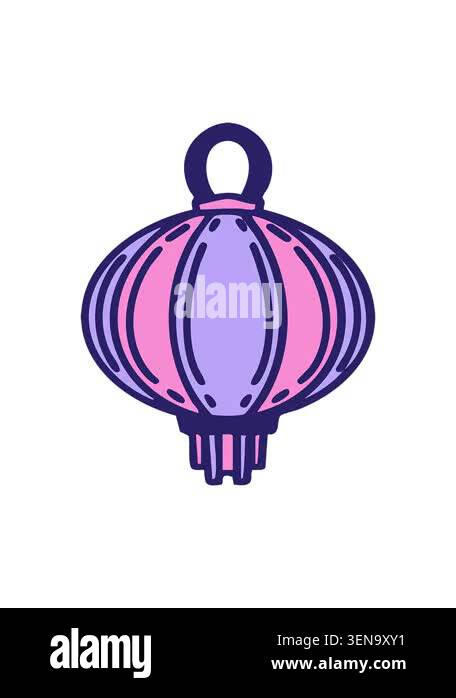 spinning motion animation of a hanging lantern glowing with light Stock ...