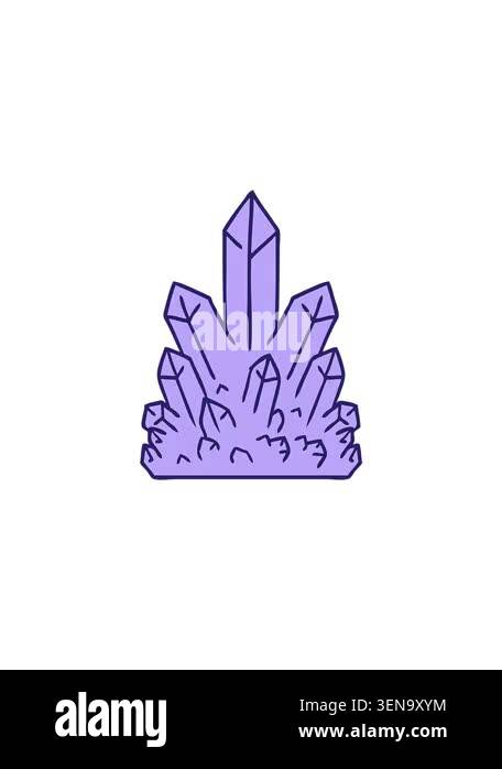 flashy sales animation of hand drawn cartoon doodle of crystal gems ...