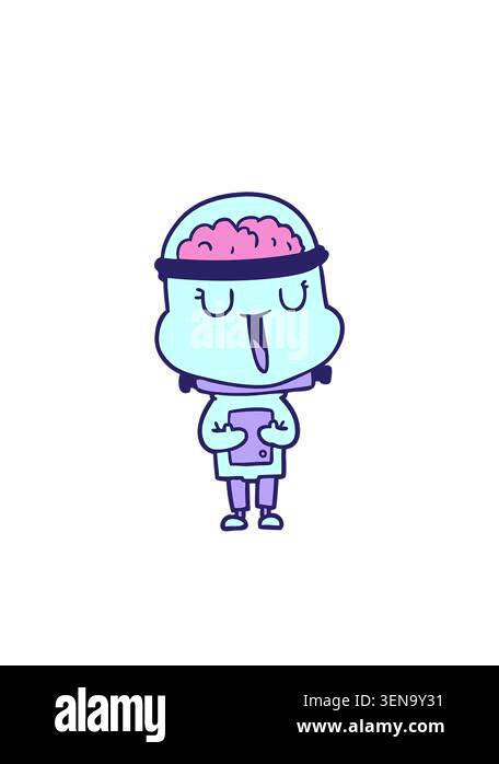 blinking radial lines animation of happy cartoon of robot Stock Video ...