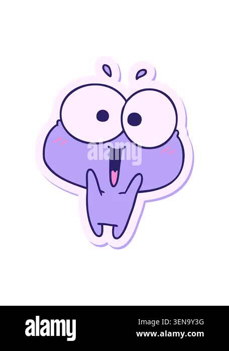 pixelize effect animation of sticker cartoon illustration kawaii ...