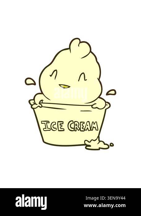 changing color animation of cute cartoon ice cream design Stock Video ...