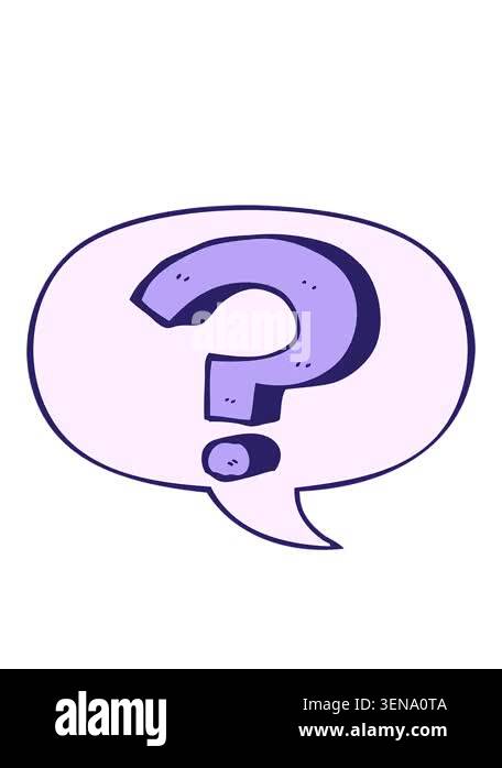 bobbing motion animation of cartoon question mark with speech bubble ...