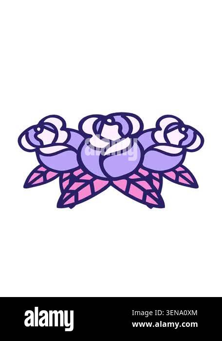 bobbing motion animation of retro tattoo style image of a bouquet of ...
