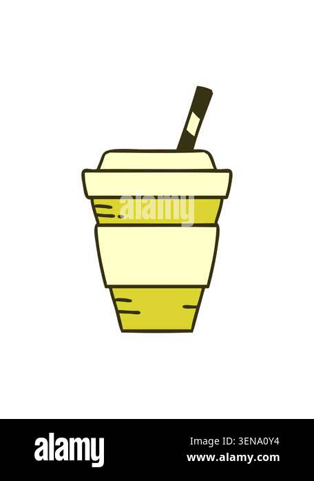 changing color animation of cartoon disposable takeout coffee cup Stock ...