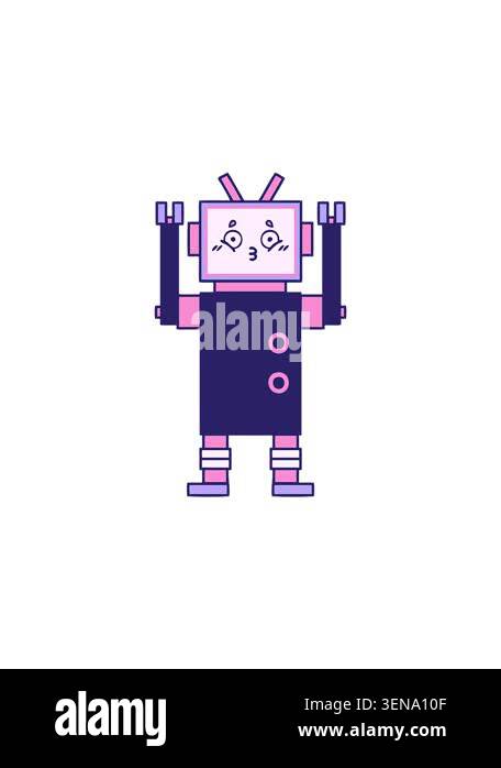 sales flash animation of cute cartoon of a robot Stock Video Footage ...