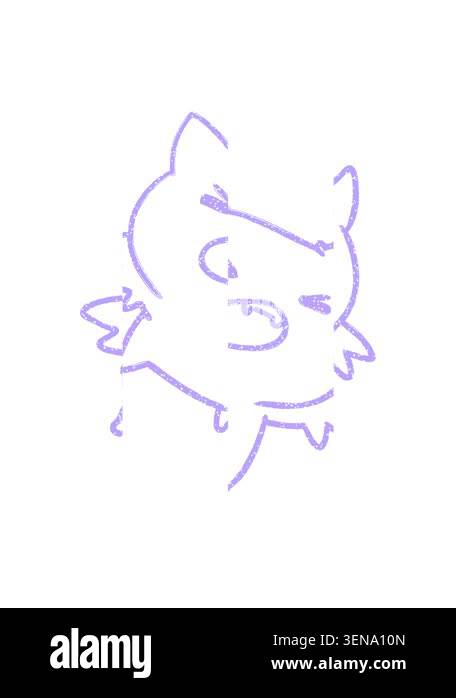 splitting motion animation of Cute Bat Charcoal Drawing Stock Video ...