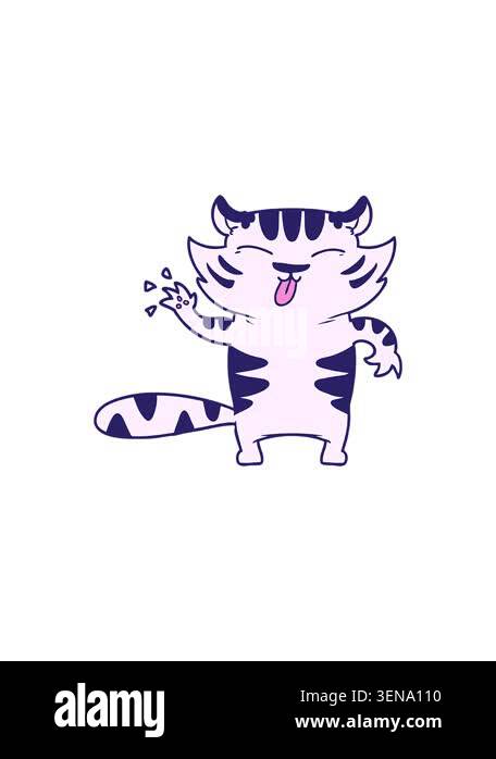 radioactive glowing animation of cartoon white tiger Stock Video ...