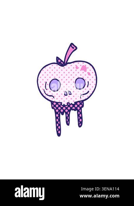 popping motion animation of comic book style cartoon halloween apple ...