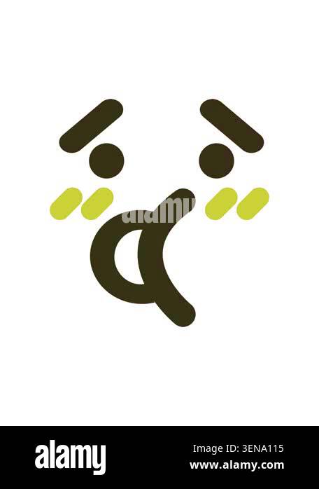 changing color animation of nervous talking face icon Stock Video ...